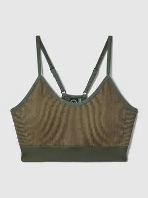 The Upside Striped Sports Bra - Khaki