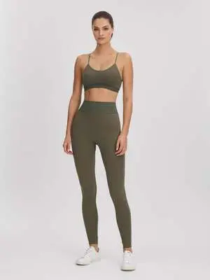 The Upside Striped Sports Bra - Khaki