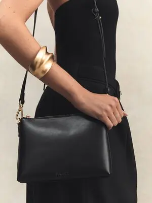 REISS Brompton Leather Pouch Bag