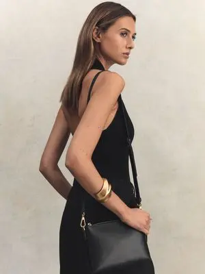 REISS Brompton Leather Pouch Bag