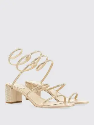 Rene Caovilla Embellished Heeled Sandals - Gold