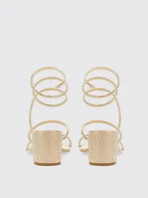 Rene Caovilla Embellished Heeled Sandals - Gold