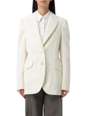 Stella McCartney Stella McCartney Single-Breasted Jacket With Notched Lapel Cream