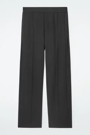 Cos Pintucked Straight-leg Pants - Black