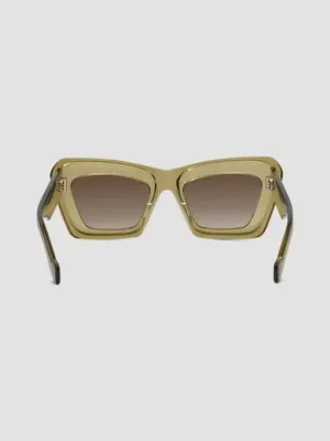 Loewe Anagram 51mm Cat-eye Sunglasses - Shiny Dark Green Gradient Brown