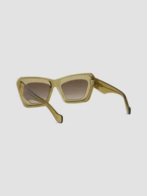 Loewe Anagram 51mm Cat-eye Sunglasses - Shiny Dark Green Gradient Brown