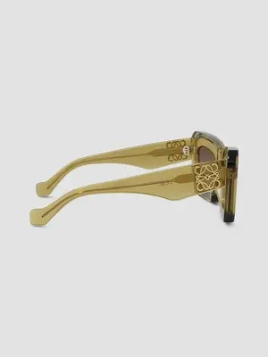 Loewe Anagram 51mm Cat-eye Sunglasses - Shiny Dark Green Gradient Brown