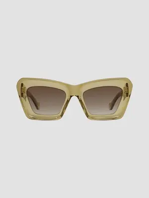 Loewe Anagram 51mm Cat-eye Sunglasses - Shiny Dark Green Gradient Brown