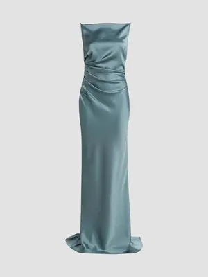 Amsale Draped Satin Gown - Twilight