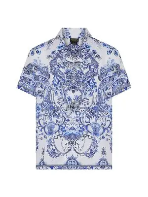 Camilla Men's Damask Camp Shirt - Glaze And Graze  - Glaze And Graze