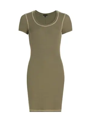 ATM Anthony Thomas Melillo Fitted Rib-knit Minidress