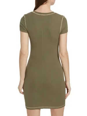 ATM Anthony Thomas Melillo Fitted Rib-knit Minidress