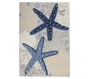 HOMEROOTS 5'3' X 7'5' Blue & Gray Indoor Outdoo Area Rug - One-color