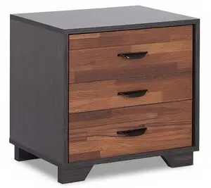 HOMEROOTS Walnut And Espresso Contemporary Nightstand - One-color