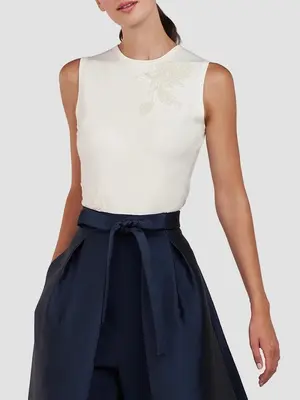 KAY UNGER Kathryn Embellished Knit Top
