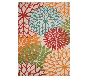 HOMEROOTS 3'6' X 5'6' Green Floral Indoor Outdo R Area Rug - One-color