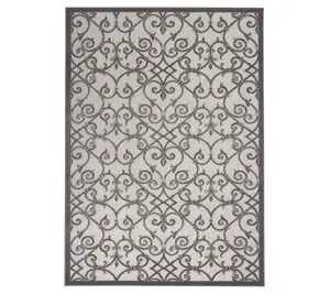 HOMEROOTS 3'6' X 5'6' Gray & Charcoal Indoor Ou Door Area Rug - One-color