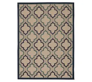 HOMEROOTS 3'6' X 5'6' Navy Trellis Indoor Outdo R Area Rug - One-color