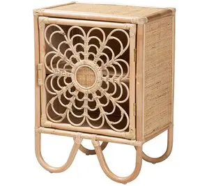 BAXTON STUDIO Acelin Natural Brown Rattan Night Stand - One-color