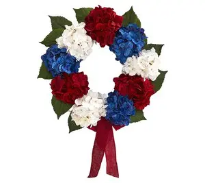 NEARLY NATURAL 24' Hydrangea Artificial Wreath