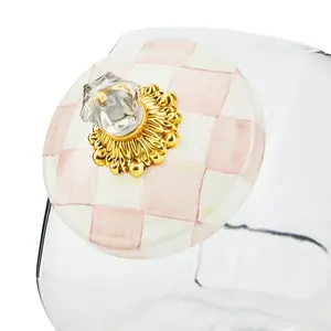 MACKENZIE-CHILDS Cookie Jar With Rosy Check Enamel Lid