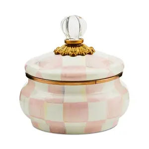 MACKENZIE-CHILDS Rosy Check Enamel Squashed Pot - Multi