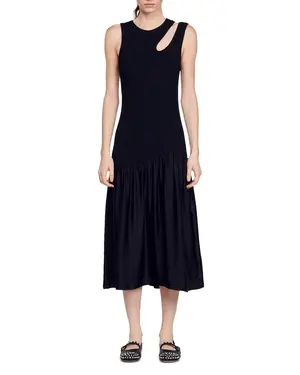 Sandro Lane Cut Out Maxi Dress
