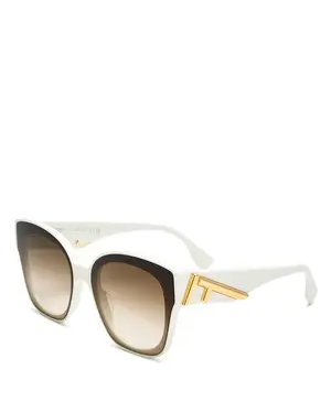 Fendi First Square Sunglasses Ivory/brown Gradient