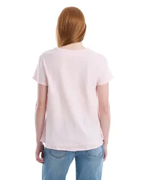 Wilt Boxy Mixed Media Hem Tee - Barely Pink