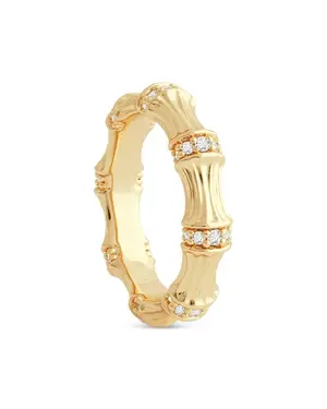 ANABEL ARAM Sculpted Bamboo Ring - Gold