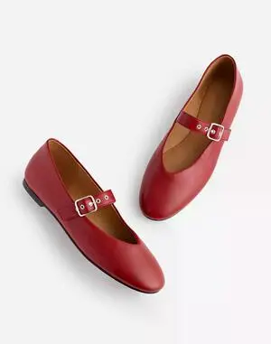 Madewell Remy Leather Mary Jane Flats Ruby Port