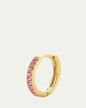 Alison Lou 14k Yellow Gold Sapphire Huggie Earring - Pink Sapphire