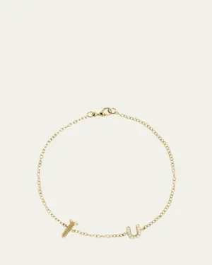 Alison Lou 14k Yellow Screw U Diamond Bracelet - Gold