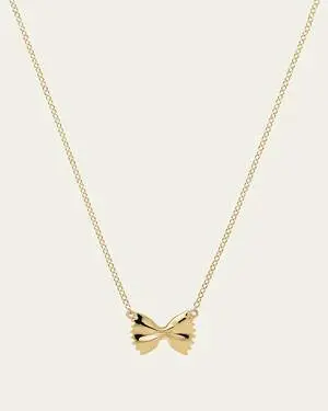 Alison Lou 14k Yellow Gold Bowtie Pasta Station Necklace