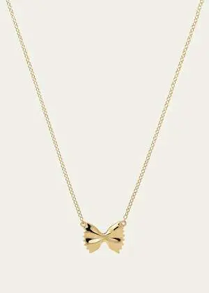 Alison Lou 14k Yellow Gold Bowtie Pasta Station Necklace