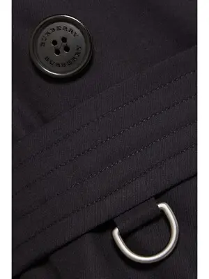 Burberry Kensington Long Organic Cotton-gabardine Trench Coat - Black