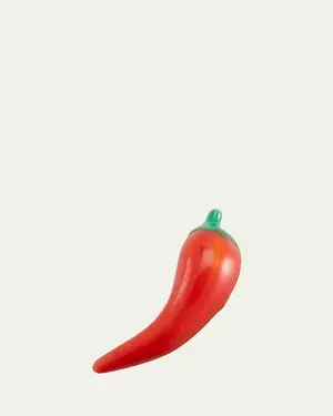Alison Lou 14k Yellow Gold Chili Pepper Stud Earring - Red