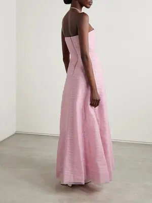 Aje Soundscape Strapless Layered Chiffon Gown