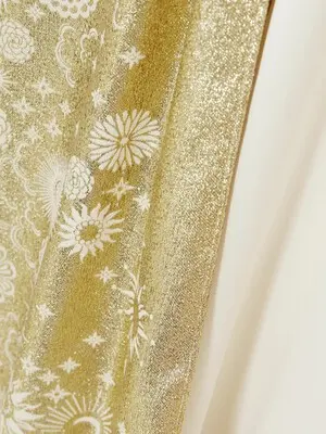 DIMA AYAD Satin Gown And Metallic Jacquard Cape Set