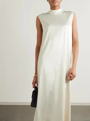 DIMA AYAD Satin Gown And Metallic Jacquard Cape Set