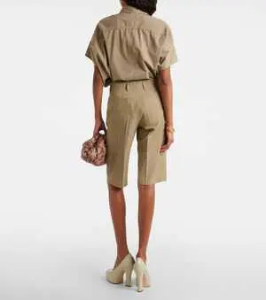 Dries Van Noten Checked Bermuda Shorts - Beige