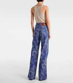 Etro Floral High-rise Flared Jeans
