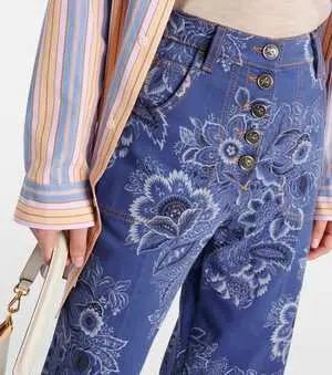 Etro Floral High-rise Flared Jeans