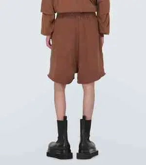 Rick Owens Cotton Jersey Shorts - Brown