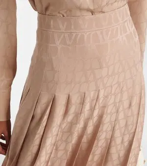 Valentino Garavani Toile Iconographe Pleated Midi Skirt