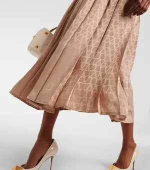 Valentino Garavani Toile Iconographe Pleated Midi Skirt