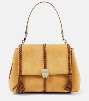 Chloé Penelope Medium Suede Shoulder Bag - Gold