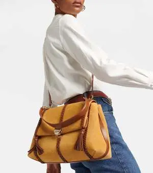 Chloé Penelope Medium Suede Shoulder Bag - Gold