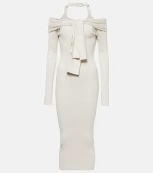 Jacquemus La Robe Doble Wool-blend Midi Dress - White