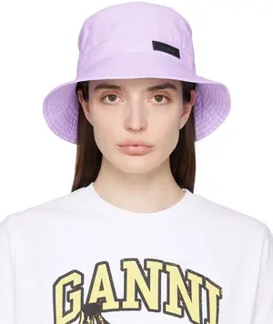GANNI GANNI Recycled Tech Bucket Hat - 428 Light Lilac